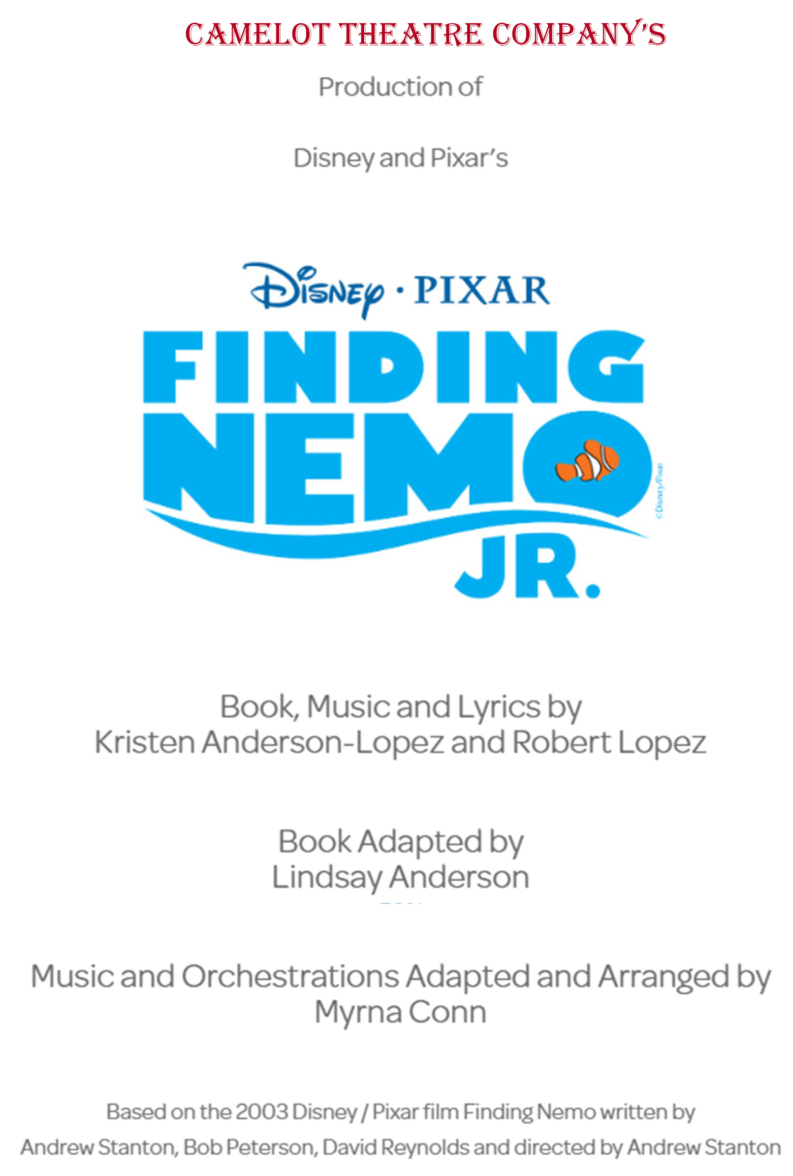Finding Nemo Jr - Camelot Theatre Company